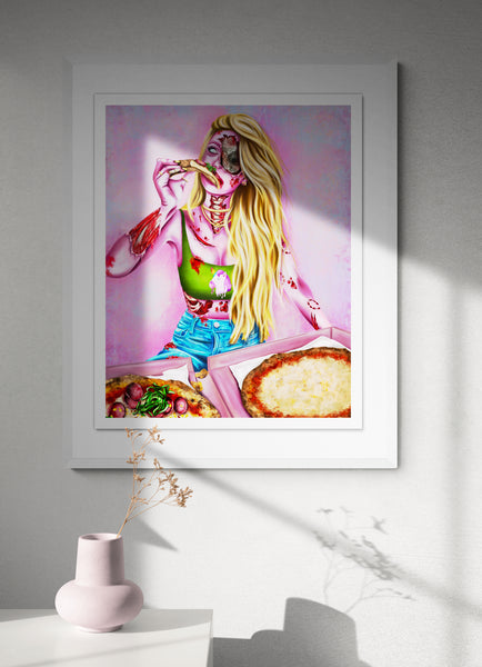 Zombie Pizza Party Art Print | Creep Cult®|