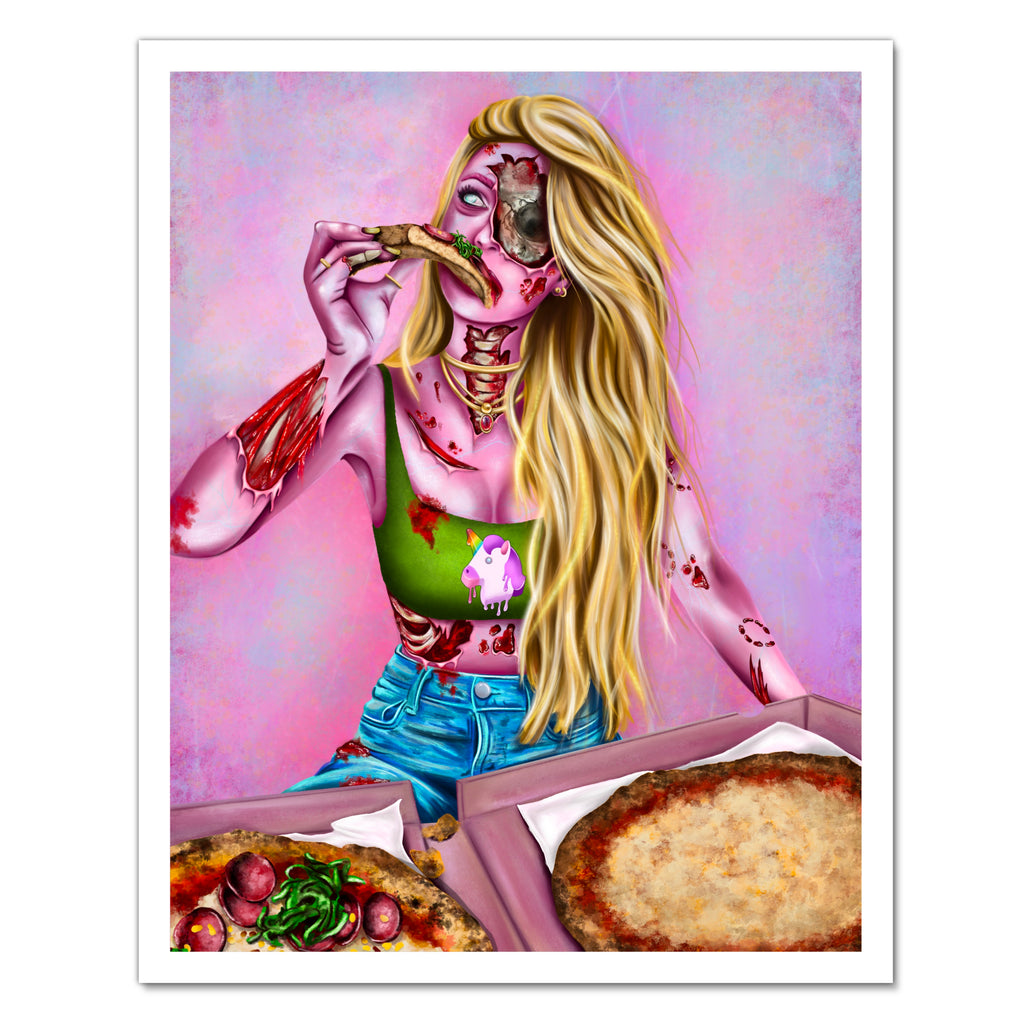 Zombie Pizza Party Art Print | Creep Cult®|